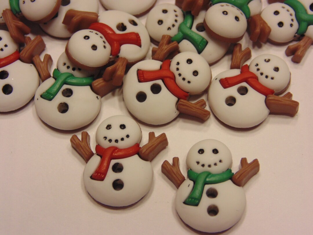 4 Piece Jolly Snowman Button Mix, 16 X 18 Mm (41) - Etsy