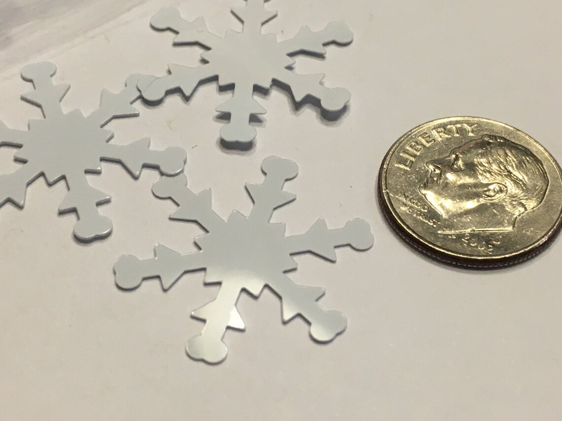25 White Snowflake Confetti / Sequins, 24 Mm (33) - Etsy