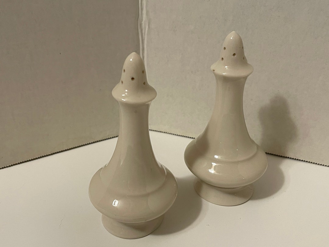 Cream Beige Color Set of Porcelain Salt and Pepper Shakers, 4 Inches ...