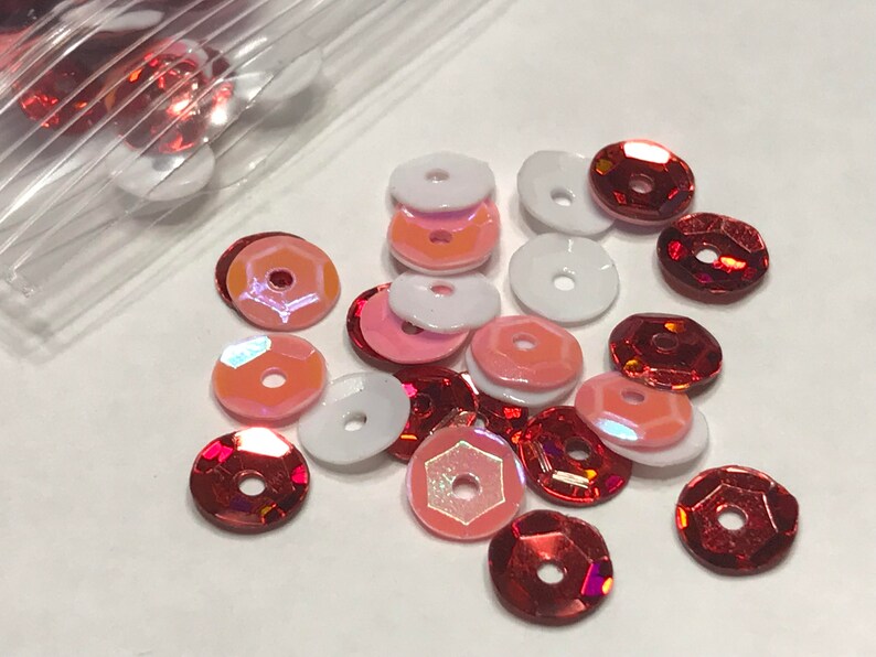 5 Mm Valentine Red Pink White Multi Shine Sequins Mix 34H - Etsy