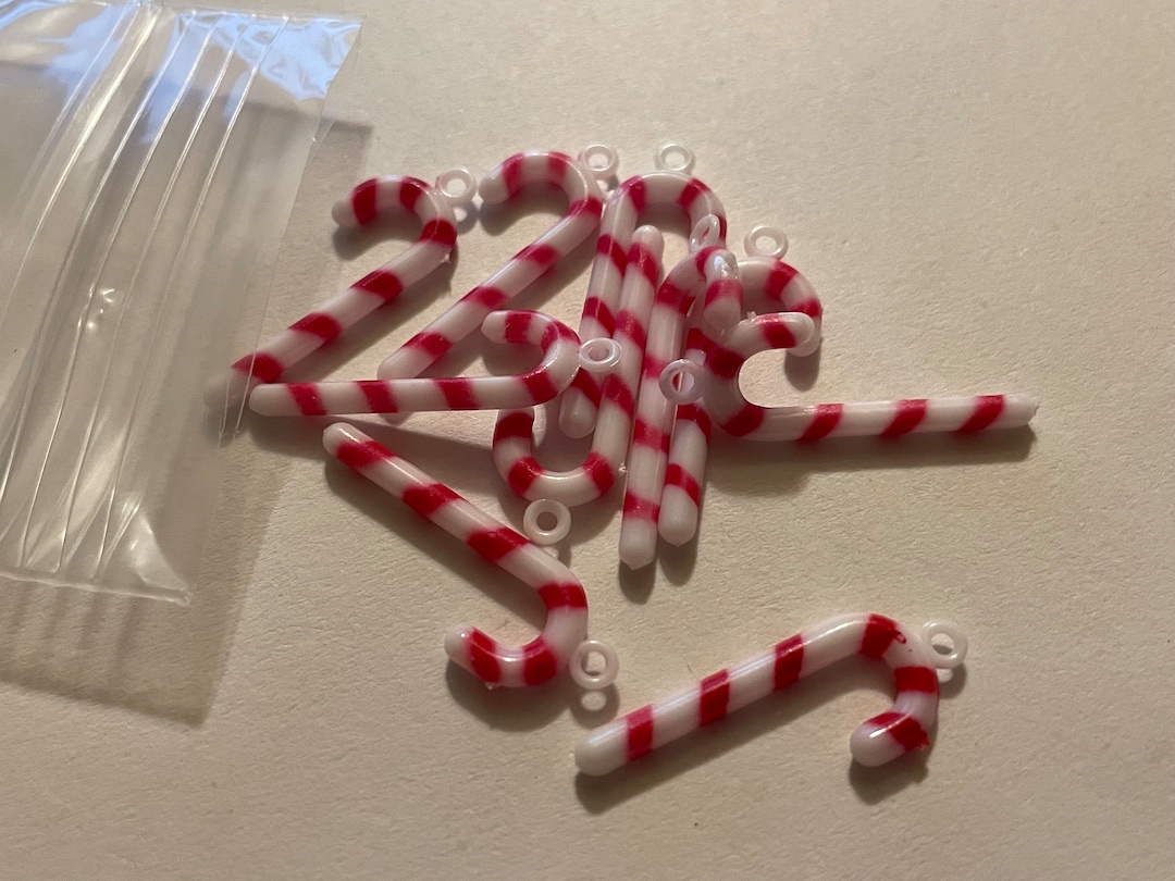 10 Count Plastic Mini Candy Cane Ornaments, 1 1/8 Inches Long (RR71) - Etsy