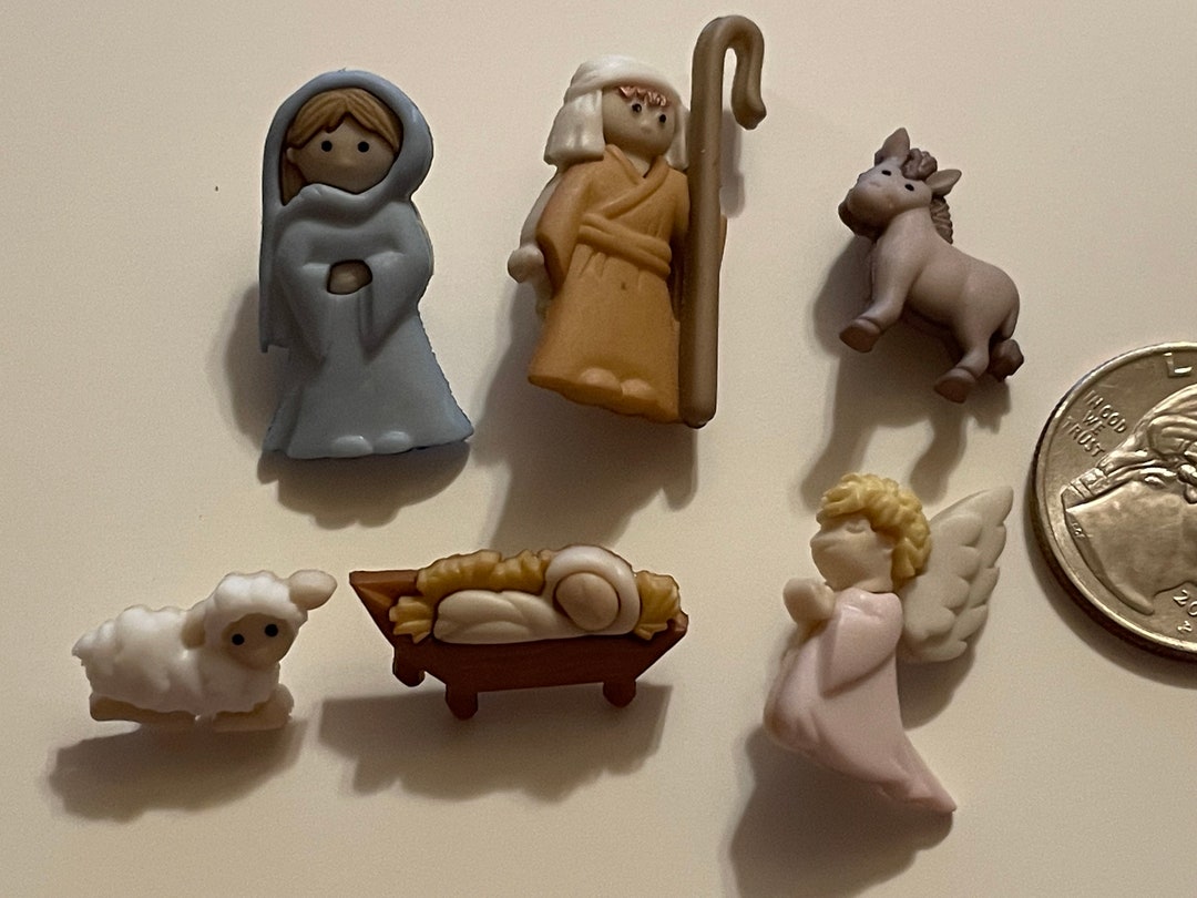 6 Count Nativity Theme Button Set, 12-30 Mm (B4) - Etsy