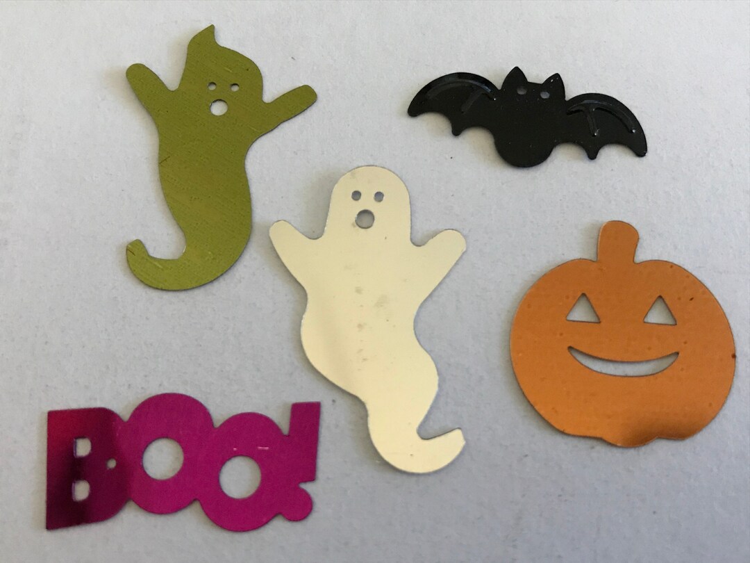 20 Piece Assorted Boo Ghost Pumpkin Bat Halloween Confetti Mix, 25 - 35 ...