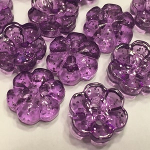 10 Glitter Translucent Purple Flower Buttons, 13 Mm 11 - Etsy