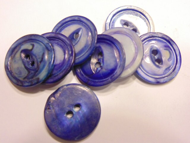 8 Large Vintage Navy Blue Colored Shell Buttons 19 Mm B2 - Etsy
