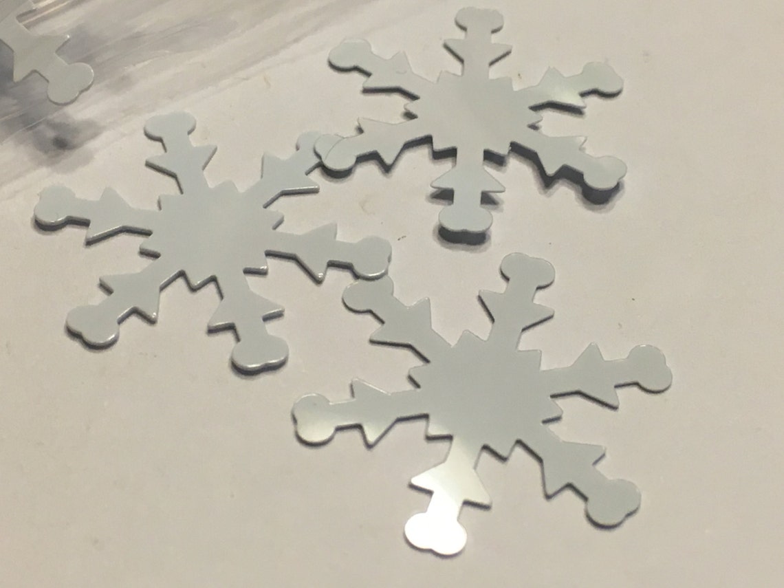 25 White Snowflake Confetti / Sequins, 24 Mm (33) - Etsy