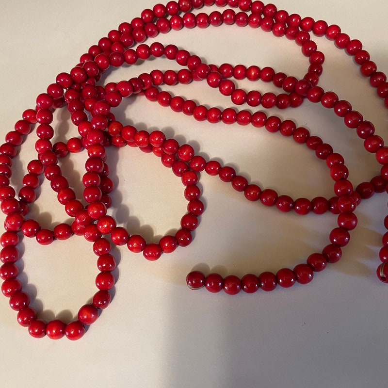 Red Beaded Garland - Etsy