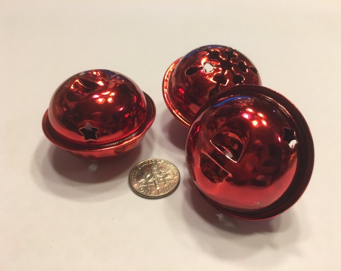 3 Large Red Color Jingle Bells Ornaments 40 Mm HR150 - Etsy