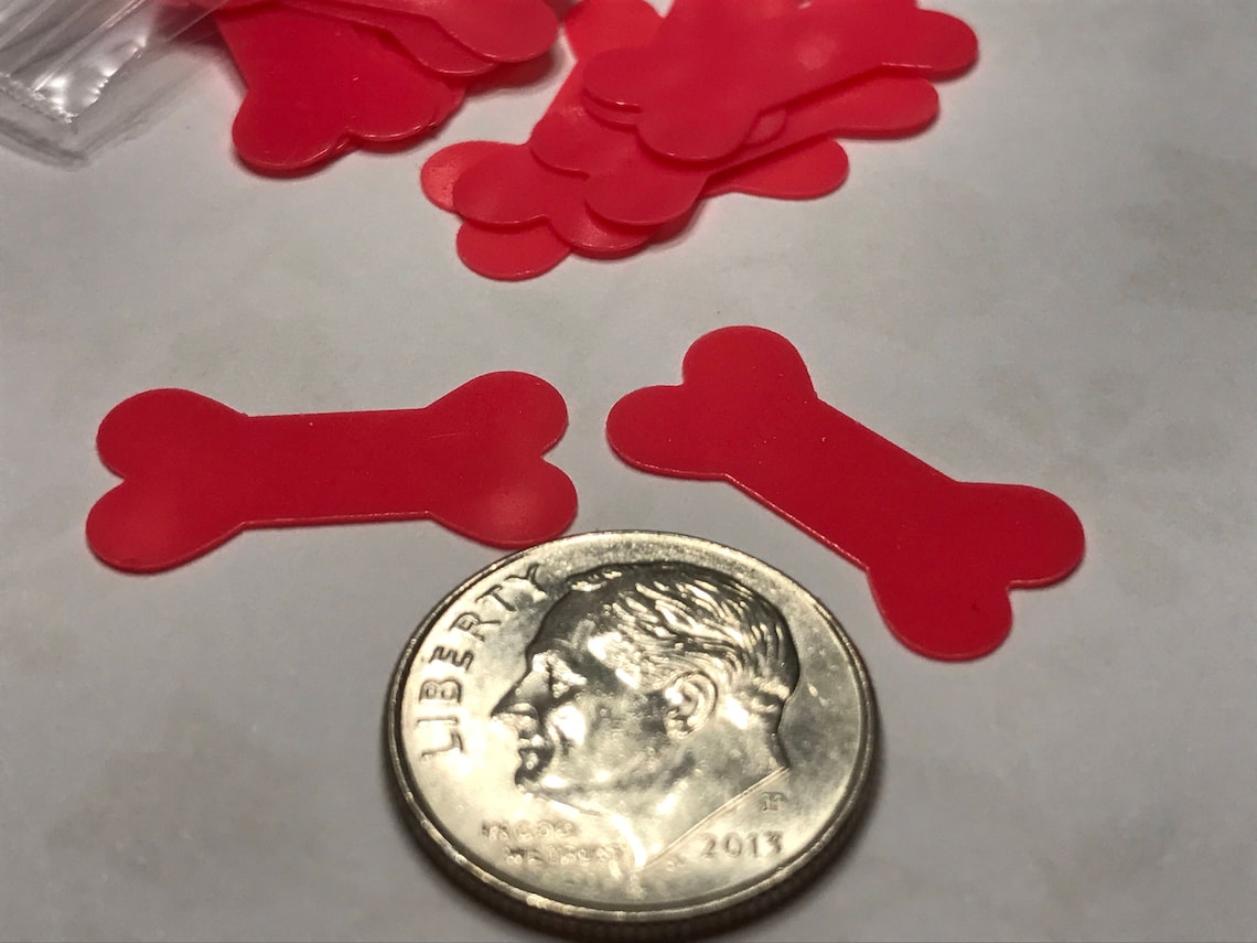 20 Pink Plastic Dog Bone Confetti 10 X 20 Mm 38 - Etsy