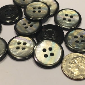 12 Vintage Black With Shell Looking Inlay, 19 Mm (47) - Etsy