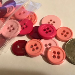 30 Count Pink Tone Button Mix, 10 - 15 Mm (44) - Etsy