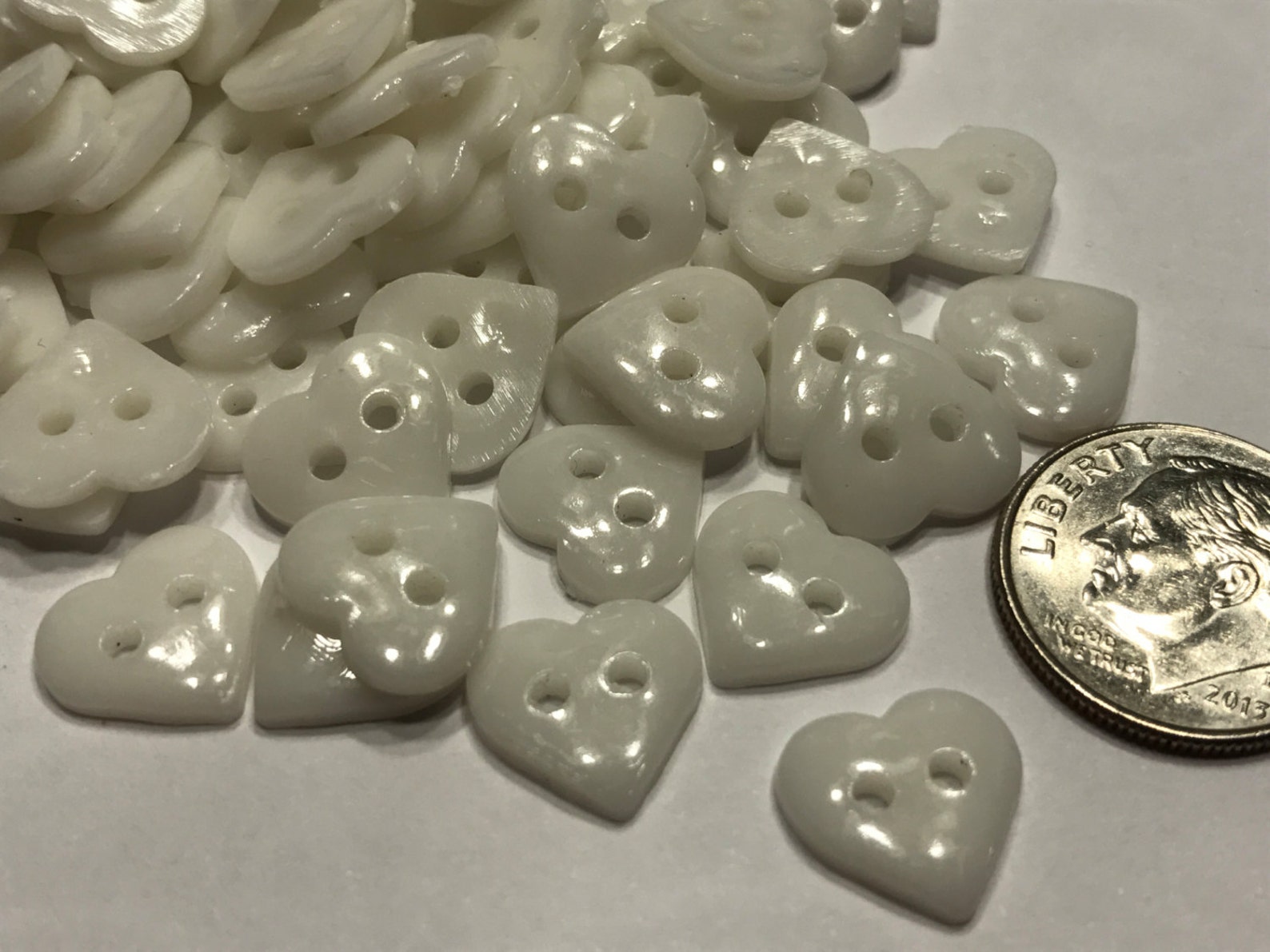 10 Small / Tiny White Heart Buttons, 11 Mm (B10) - Etsy