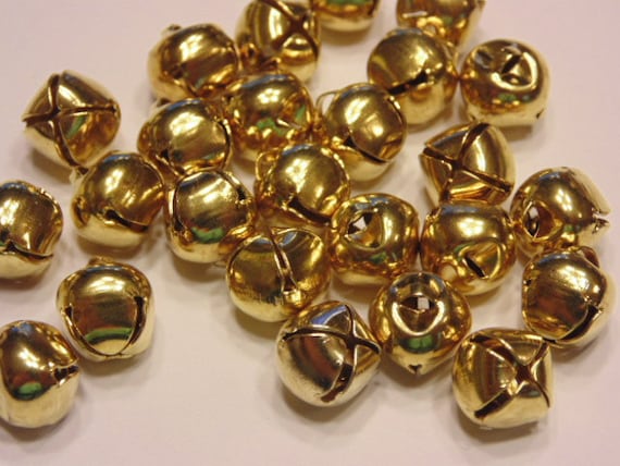 10 Small Gold Color Jingle Bells 9.5 Mm HR600 - Etsy