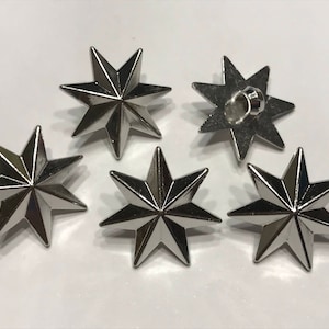 5 Shiny Silver Acrylic Star Shank Buttons, 20 Mm (4) - Etsy