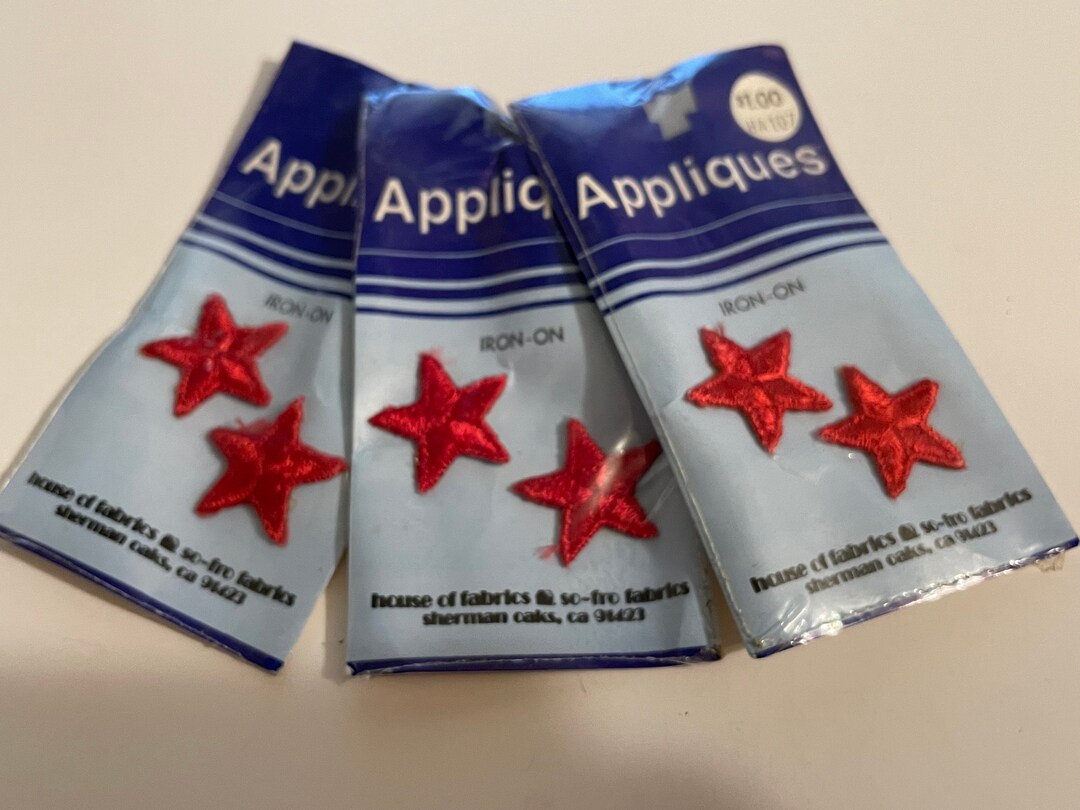 3 Packages 6-stars Red Iron on Appliques, 23 Mm, (RR34) - Etsy