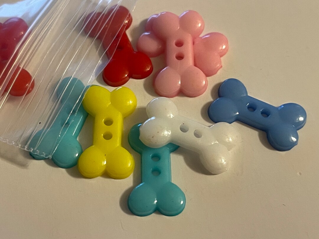 10 Assorted Color Acrylic Dog Bone Buttons, 10 X 18 Mm (B11) - Etsy
