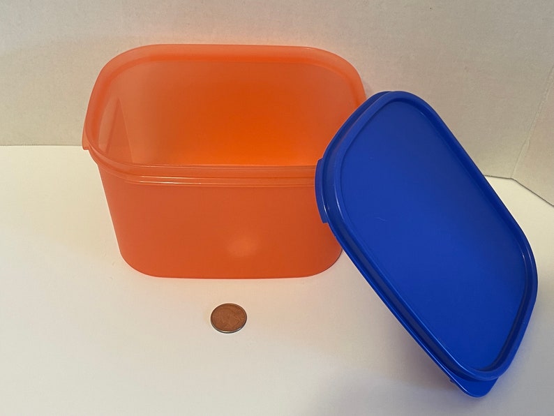 Tupperware Rectangular 18 Cup Storage Container Red With Blue - Etsy