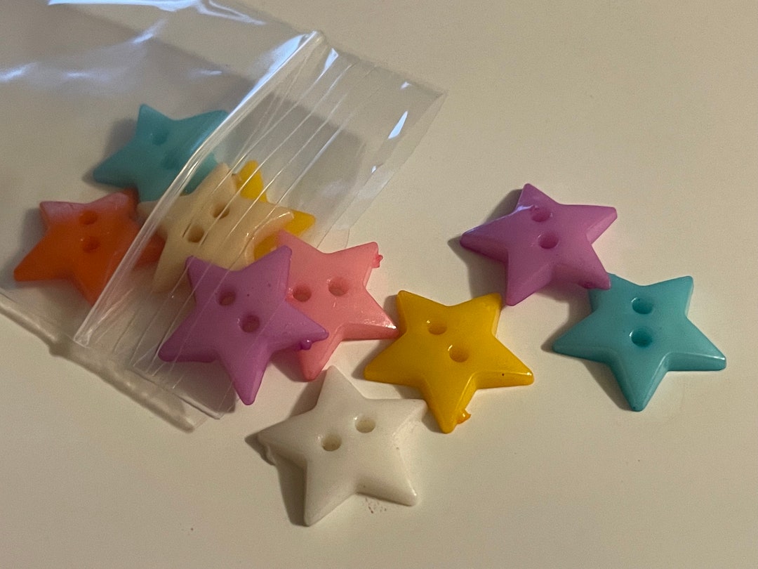 10 Large Assorted Acrylic Star Buttons, 3/4 Inch (B12) - Etsy