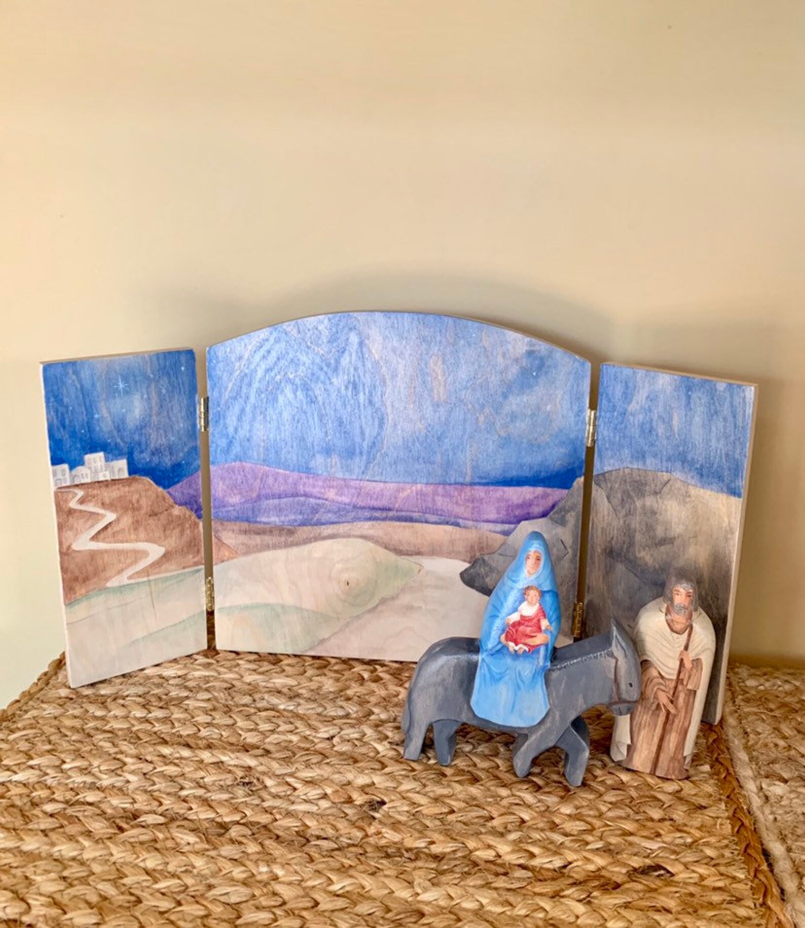 The Flight Into Egypt Tri Fold Backdrop (figures Not Included) - Etsy