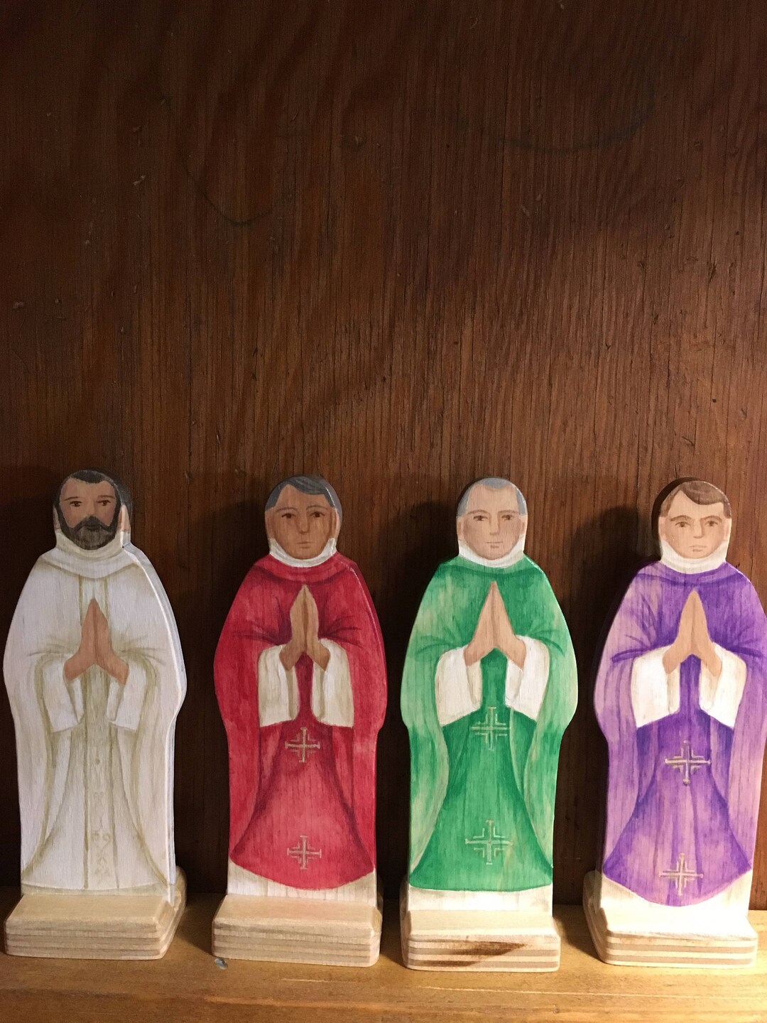 ONE Wood Priest Figure Painted - Etsy