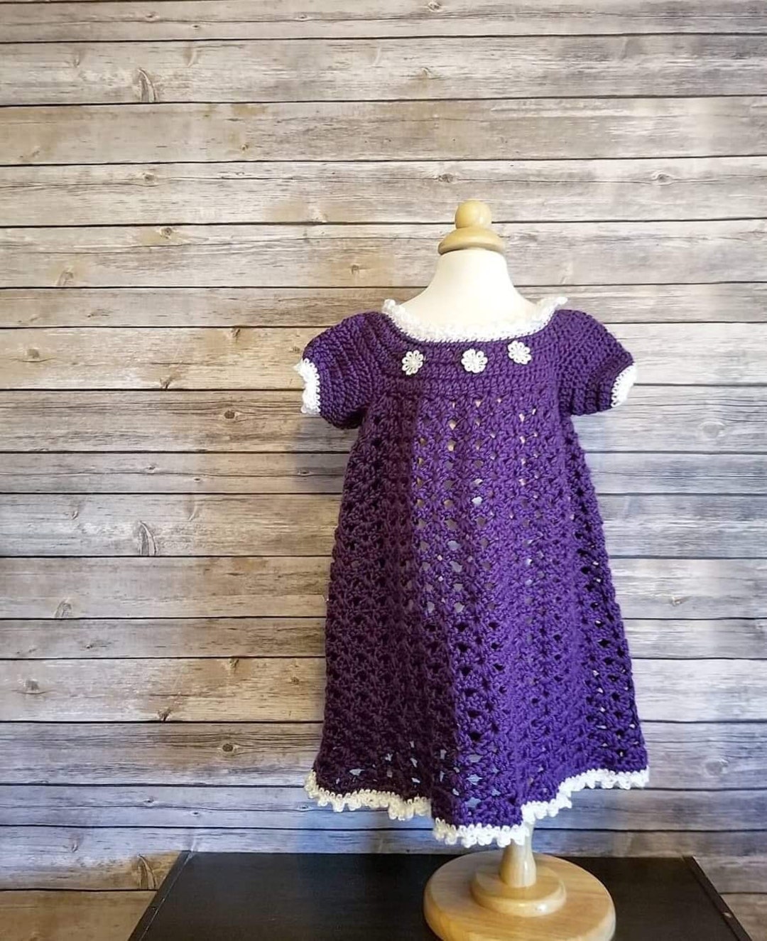 Crochet Handstitched Little Girls Dress Size 3t-plum With - Etsy