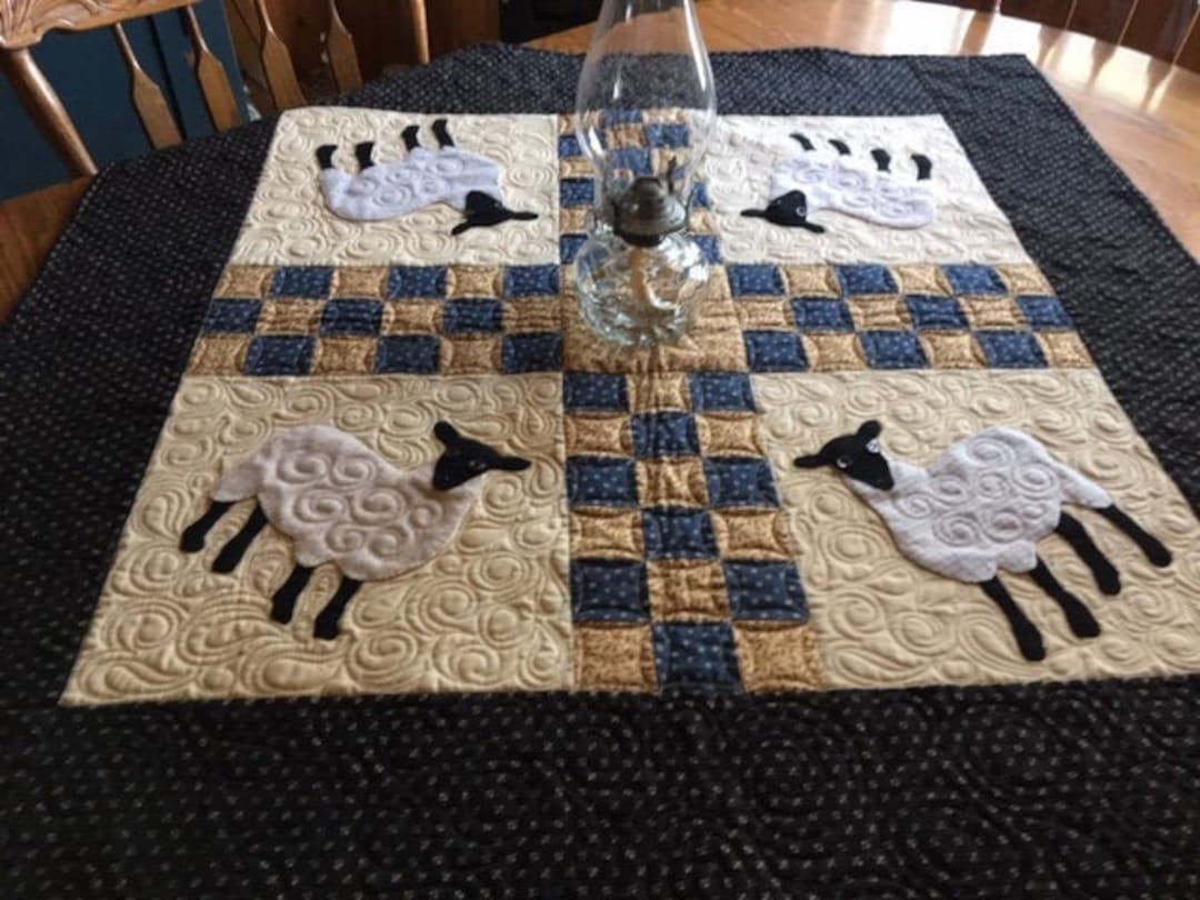 Checker Board Sheep Digital Pattern Table Topper or Wall Hanging 41 X ...