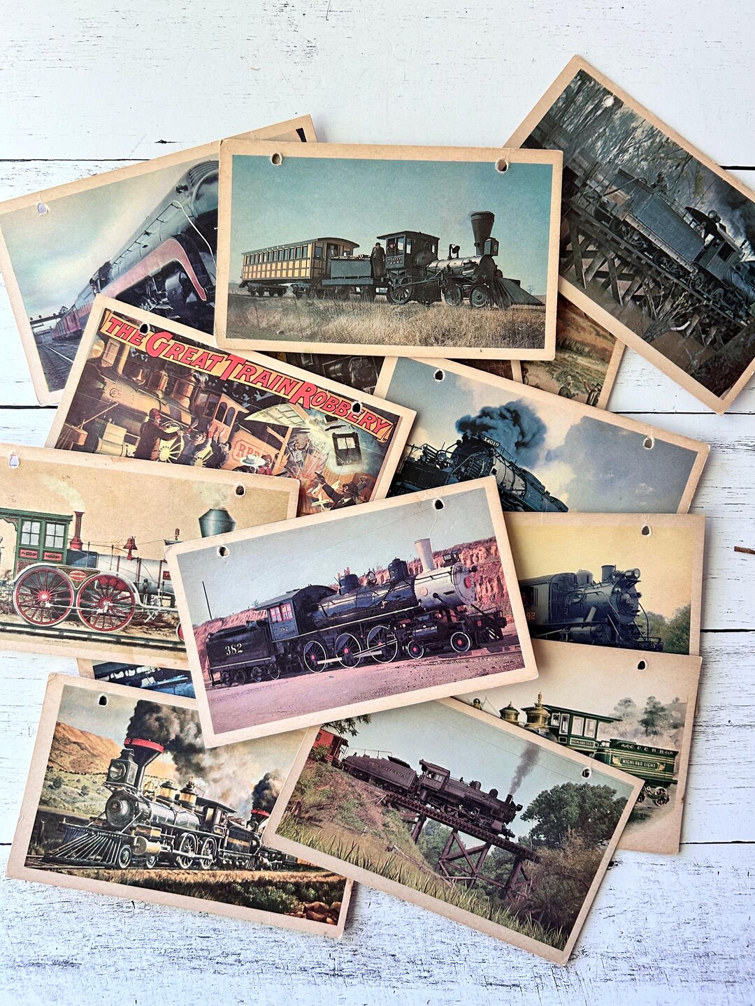 Vintage Color Train Postcards X 22 - Etsy