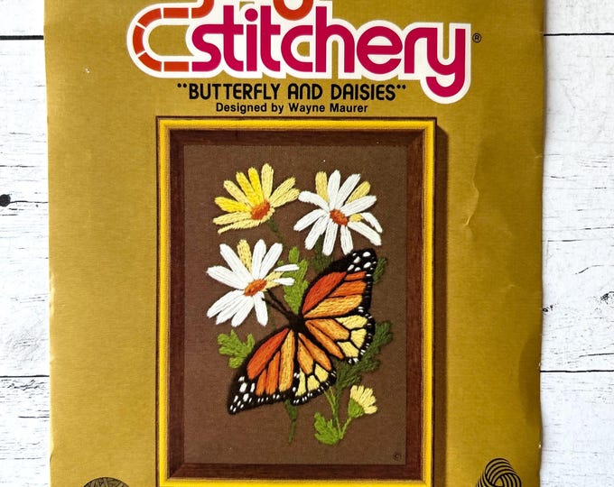 Vintage Jiffy Stitchery Needlepoint Monarch Butterfly Kit - Etsy