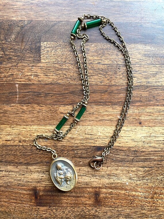 Antique French Glass Insert Locket - Gem