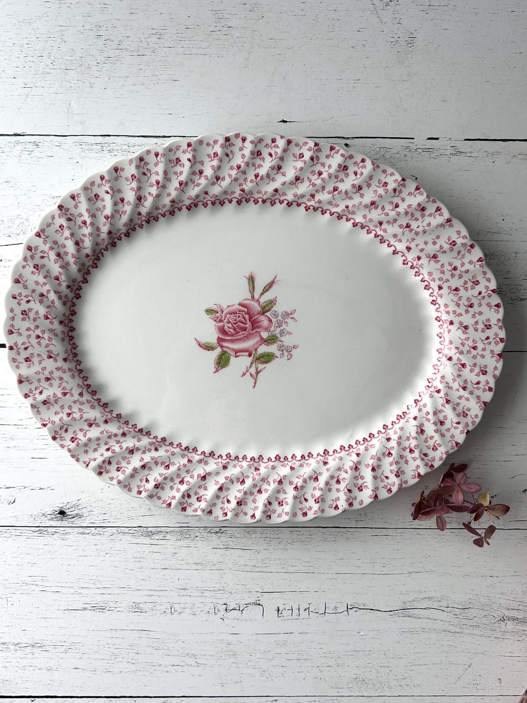 Vintage Johnson Brothers English Roses Platter - Etsy