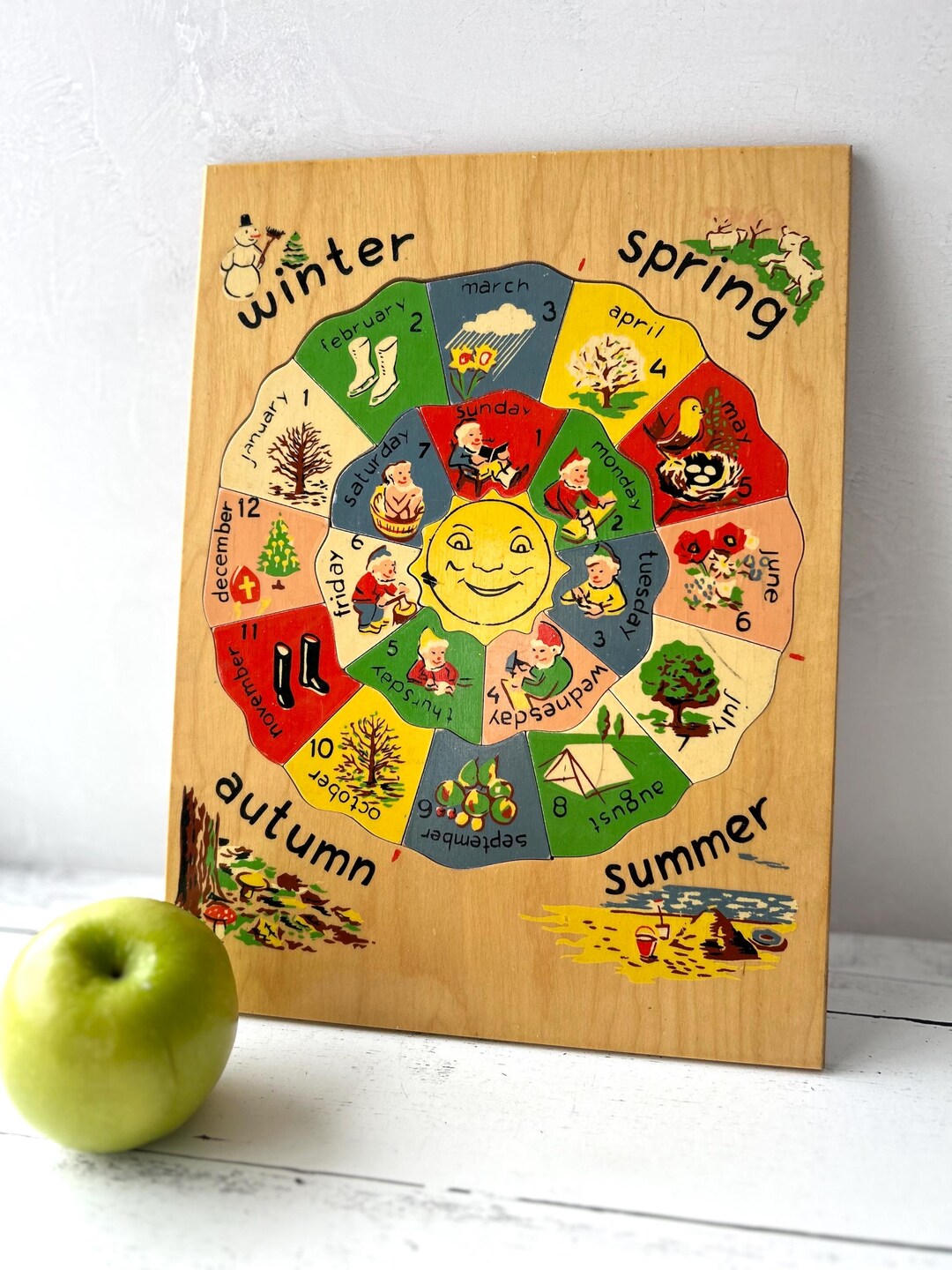 Vintage Simplex Wood Calendar Puzzle - Etsy