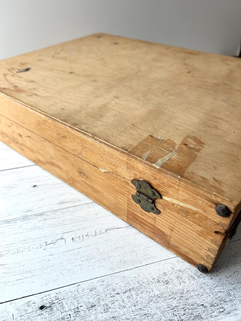 Vintage Wood Artist's Box With Acrylic Paints and Brushes - Etsy