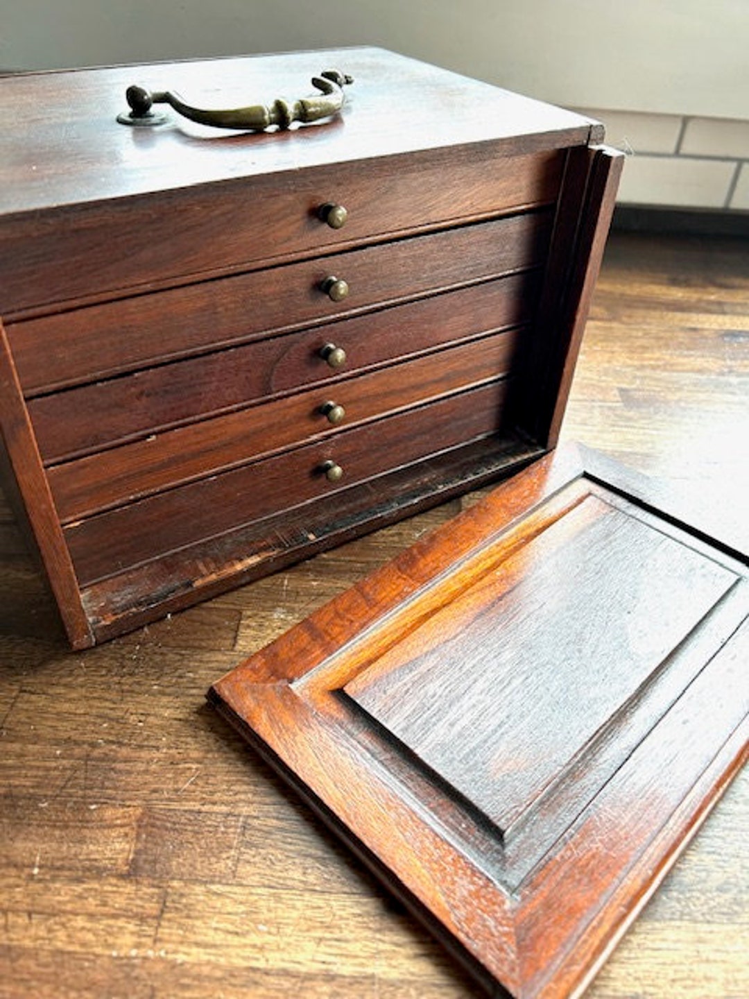 Antique Wood Drawer Supply Box - Etsy
