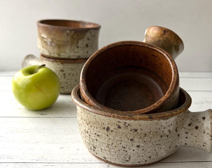 Vintage Handmade Glazed Stoneware Soup Bowls - Etsy