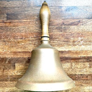 Antique Large Brass School Bell - Etsy