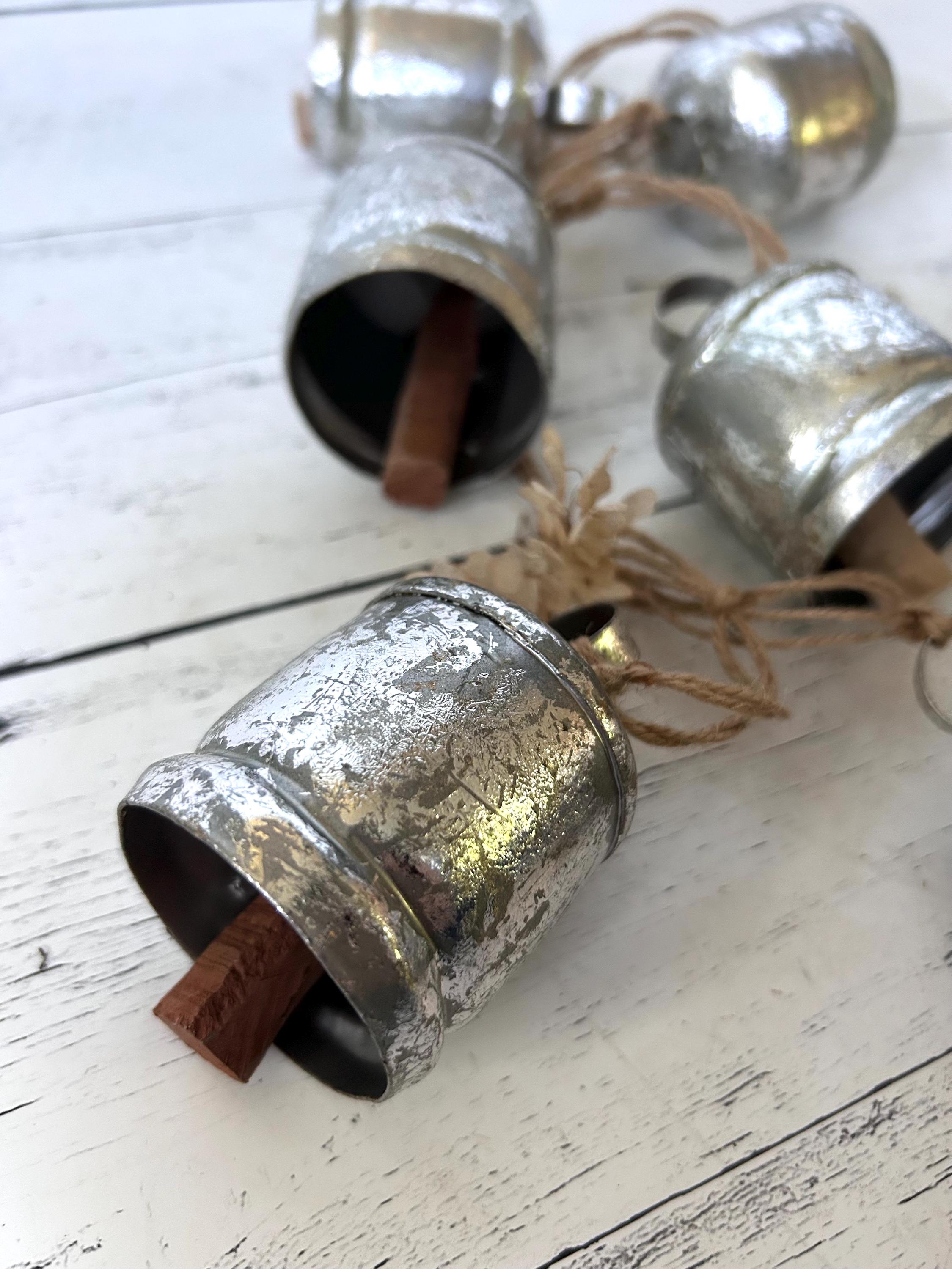 Vintage Rustic Silver Metal Bells - Etsy