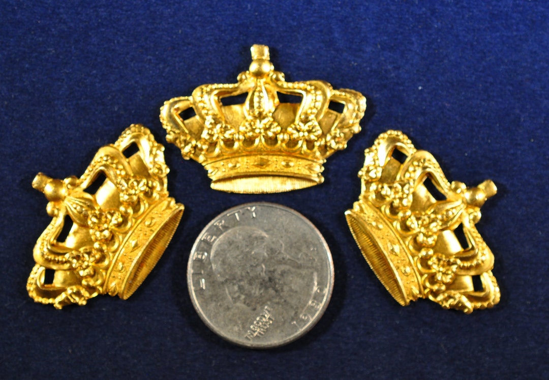 Three Small Royal Crown Decorative Elements SHIPPING INCLUDED - Etsy