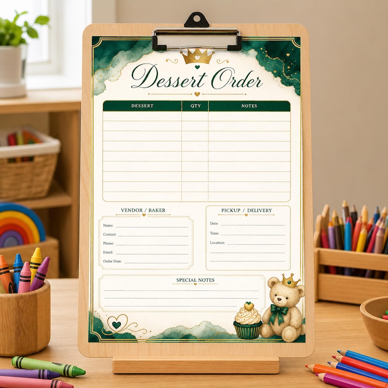Baby Shower Dessert Menu Printable, Celebration Sweet Treats Planner ...