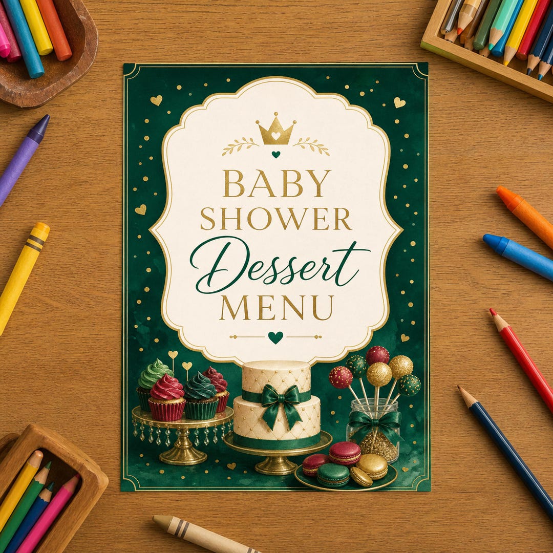 Baby Shower Dessert Menu Printable, Celebration Sweet Treats Planner ...