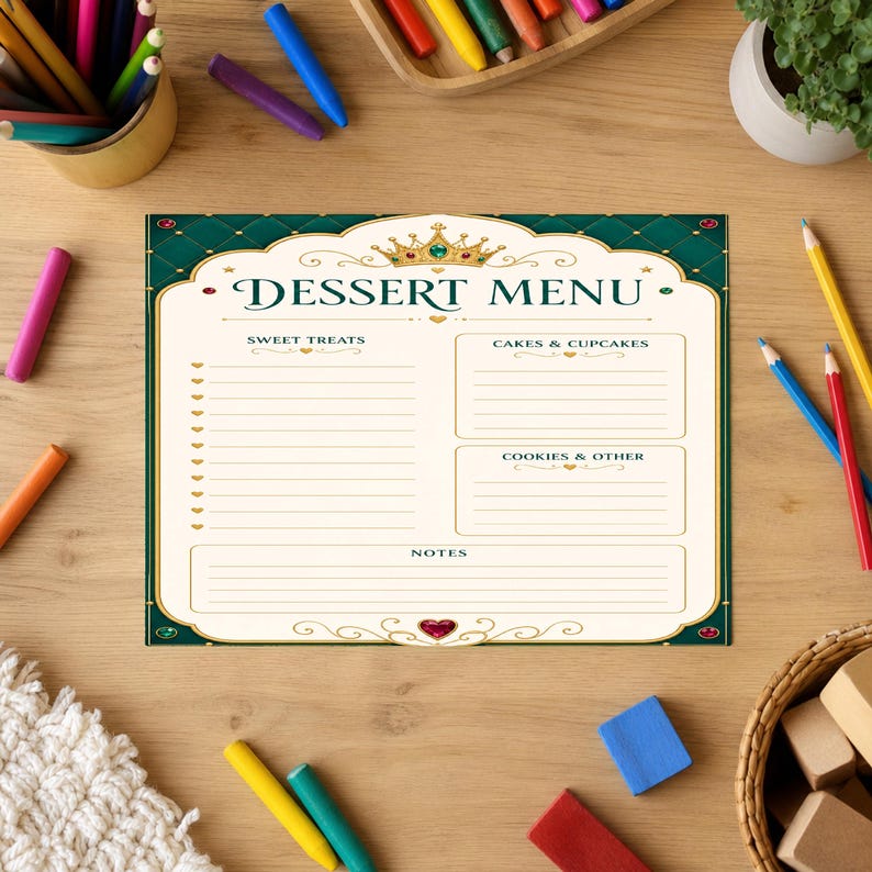 Baby Shower Dessert Menu Printable, Celebration Sweet Treats Planner ...