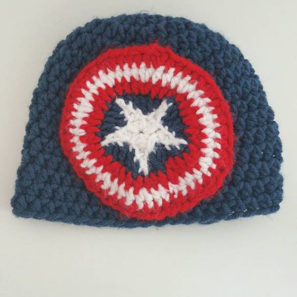 Captain America Crochet Hat - Etsy