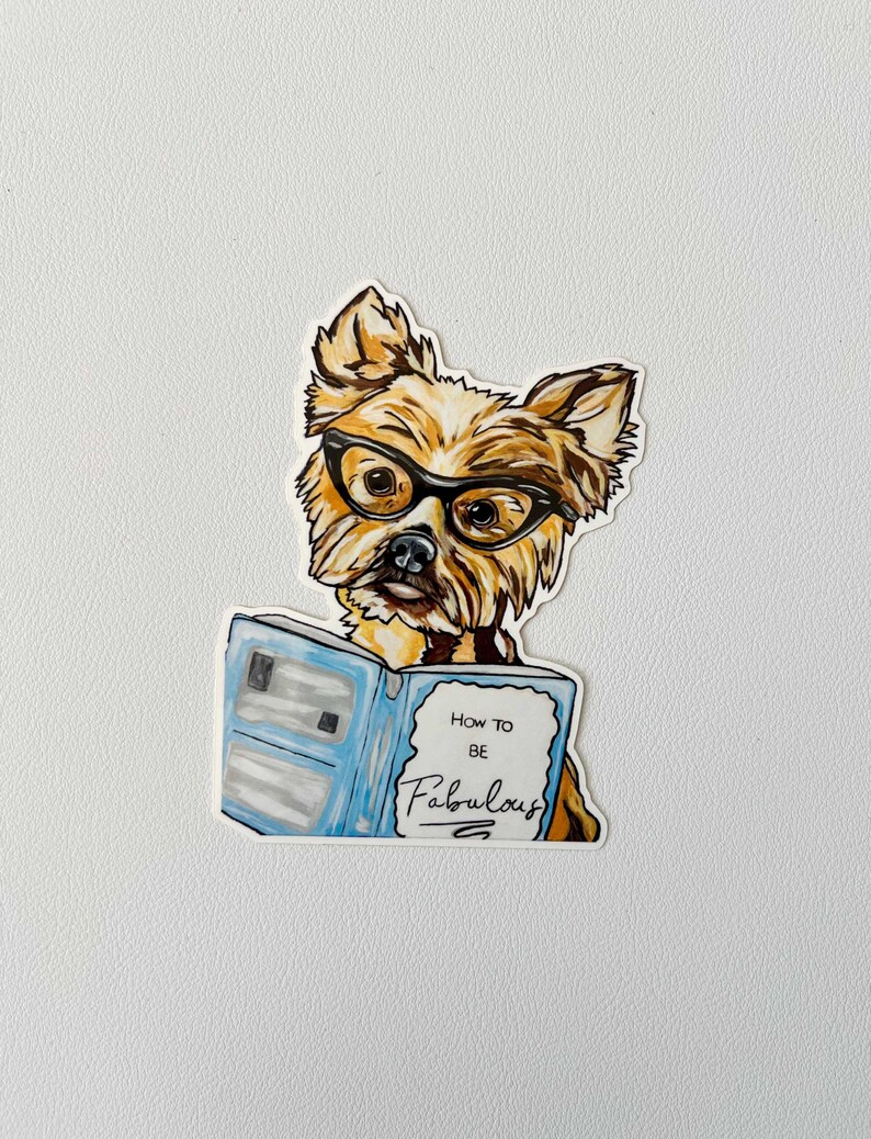 Yorkshire Terrier Sticker, Yorkie Sticker, Library Sticker, Waterproof ...