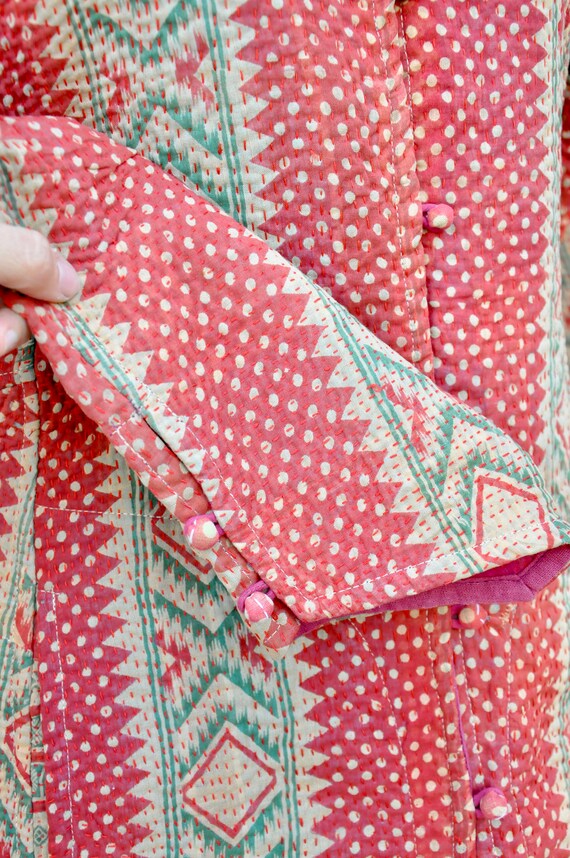Vintage Indian Duster Coat - Quilted Cotton Duster - … - Gem