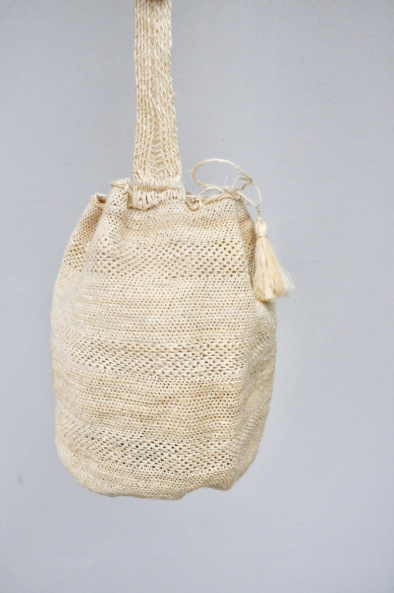 Yute Bucket Bag LARGE Crochet Straw Sisal Jute Market Bag | Etsy