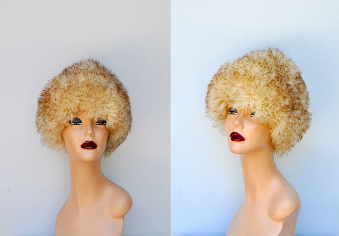 60s FUR Hat - Curly Lamb Hat - Sheepskin Hat - Lambskin Hat - Fluffy ...