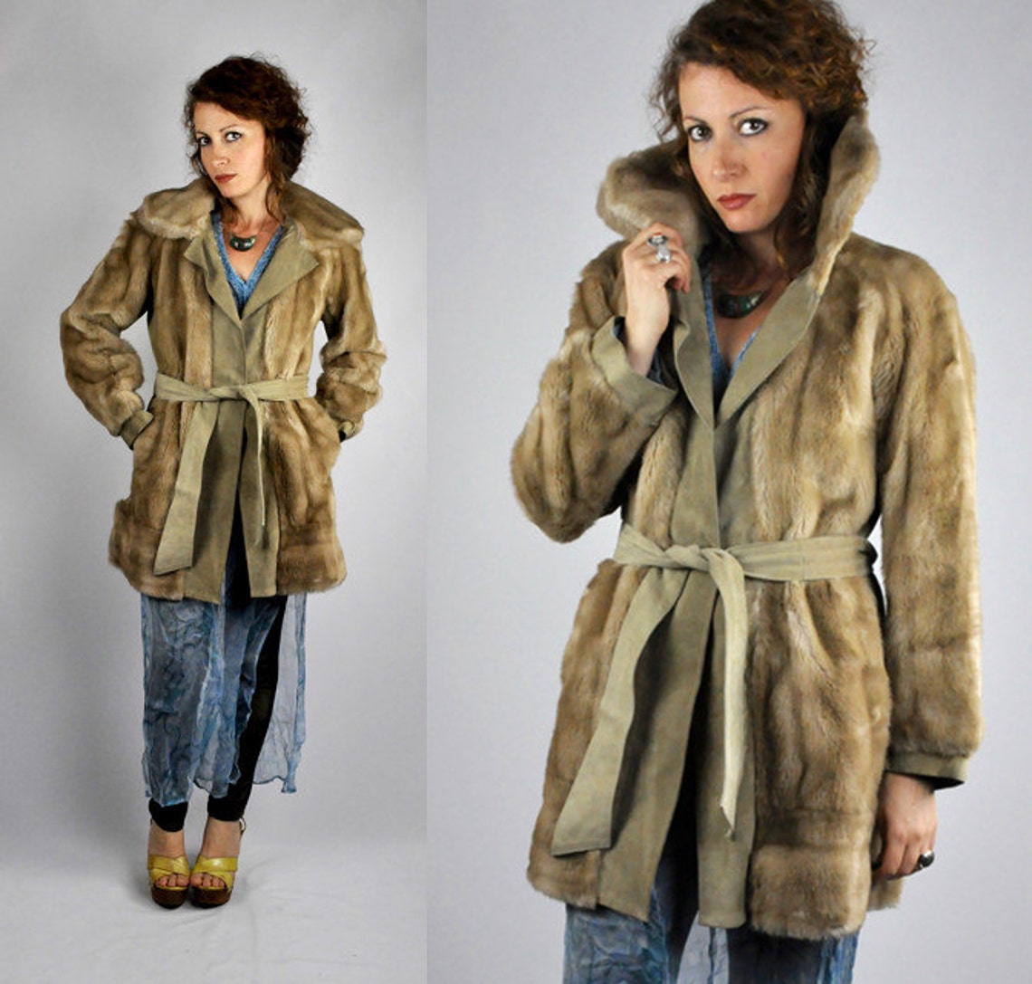 LILLI ANN Faux Fur & Leather Coat Jacket - Lilli Ann Coat Jacket ...