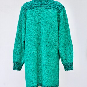 Vintage 80s Terry Cloth Green Duster Long Cardigan Duster Coat - Dark ...
