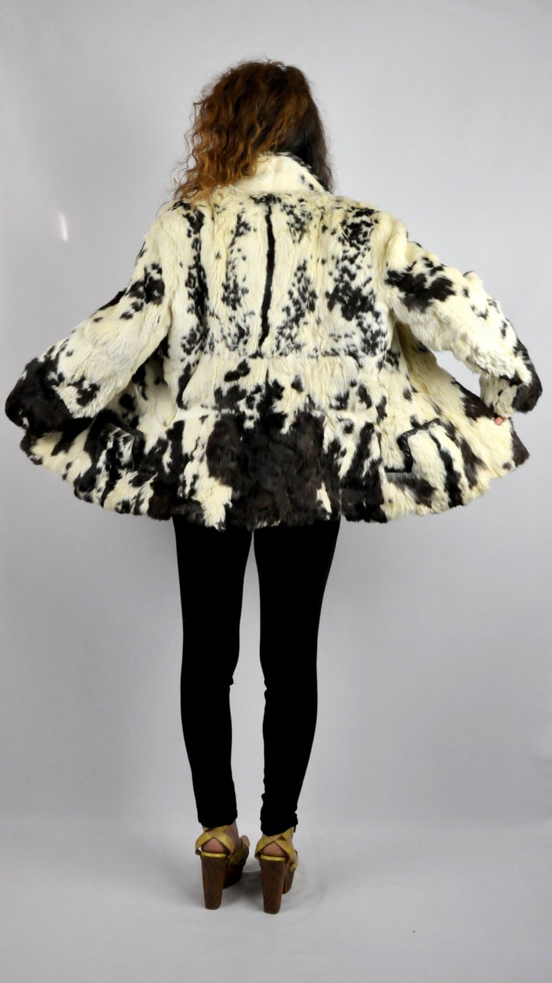 Vintage Spotted Rabbit FUR Jacket Coat Multicolor Fur - Etsy
