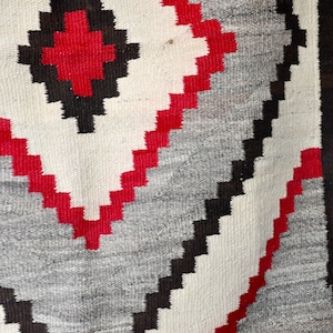 WOOL Rug NAVAJO Southwestern Handwoven Native American Geometric ...