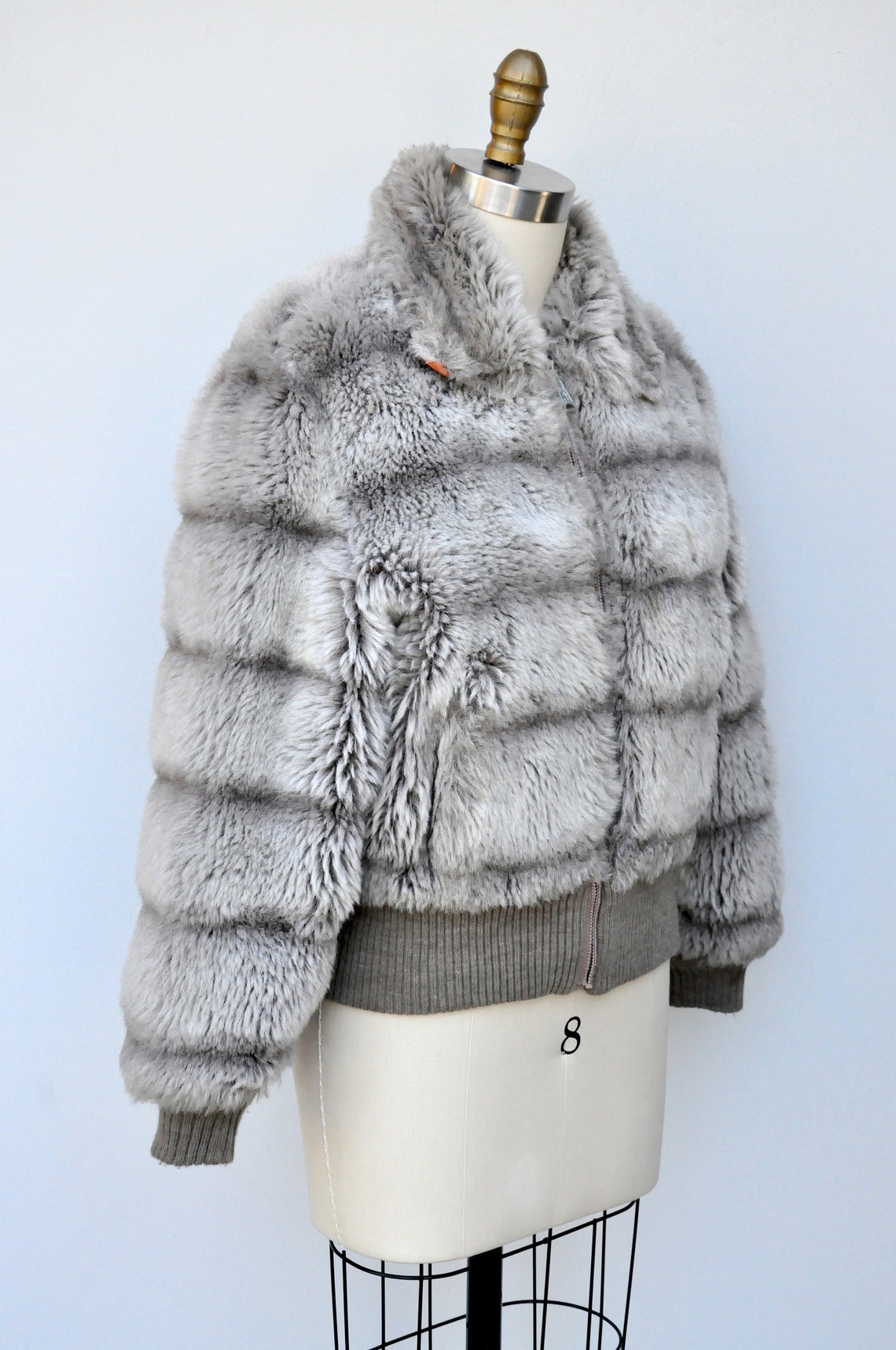 Vintage FAUX FUR Jacket 70s 80s Fur Jacket Faux Fur Bomber - Etsy